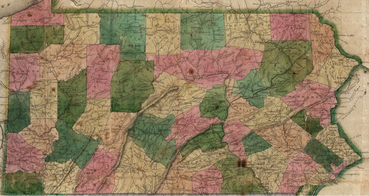 1825 Pennsylvania Map