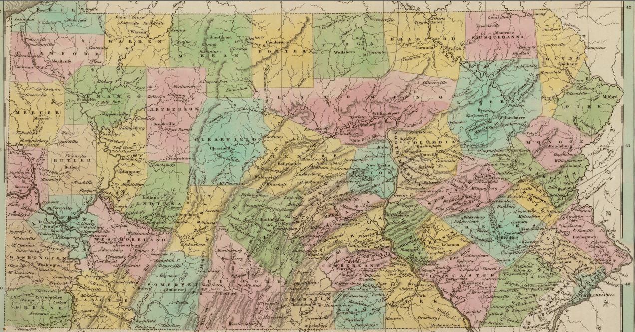 1838 Pennsylvania Map
