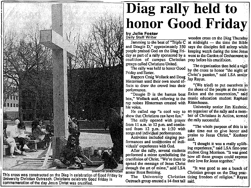 University of Michigan Christians United - Action - Good Friday Rally