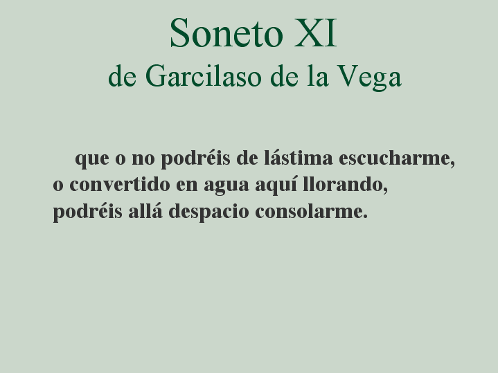Soneto XI de Garcilaso de la Vega