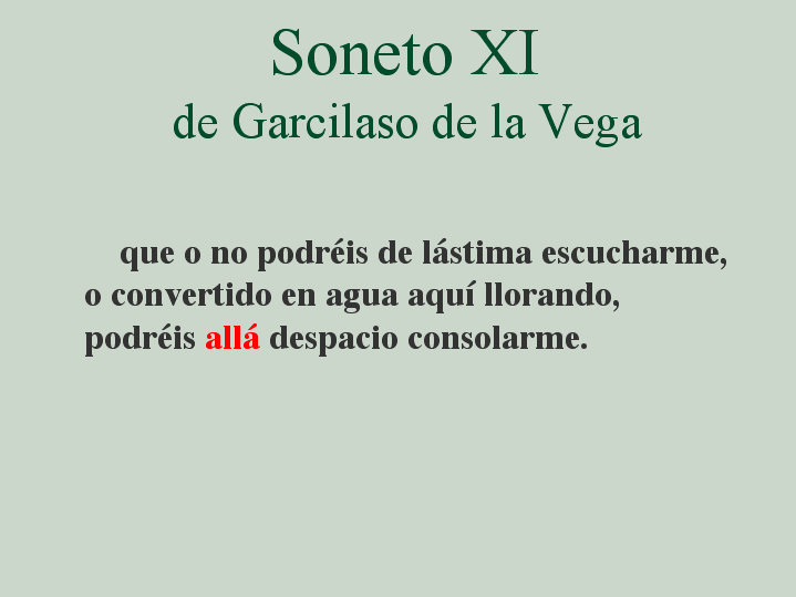 Soneto XI de Garcilaso de la Vega