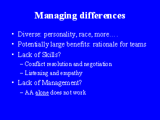 Managing differences