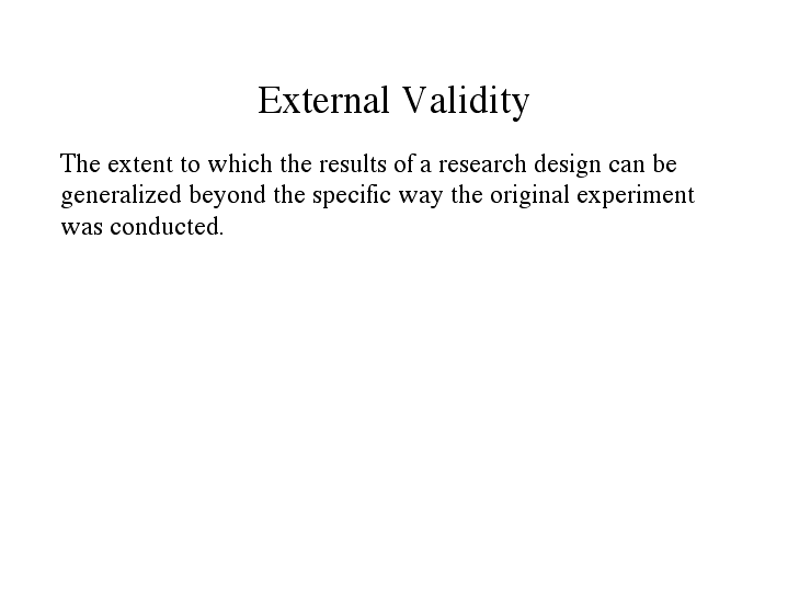 External Validity