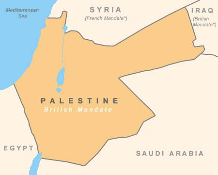 British Mandate Palestine Map - Israeli-Palestinian ProCon.org
